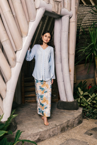 The Embun Collection - Women Classic Skirt in Blue & Olive Banjaran ...