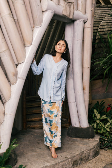 The Embun Collection - Women Classic Skirt in Blue & Olive Banjaran ...