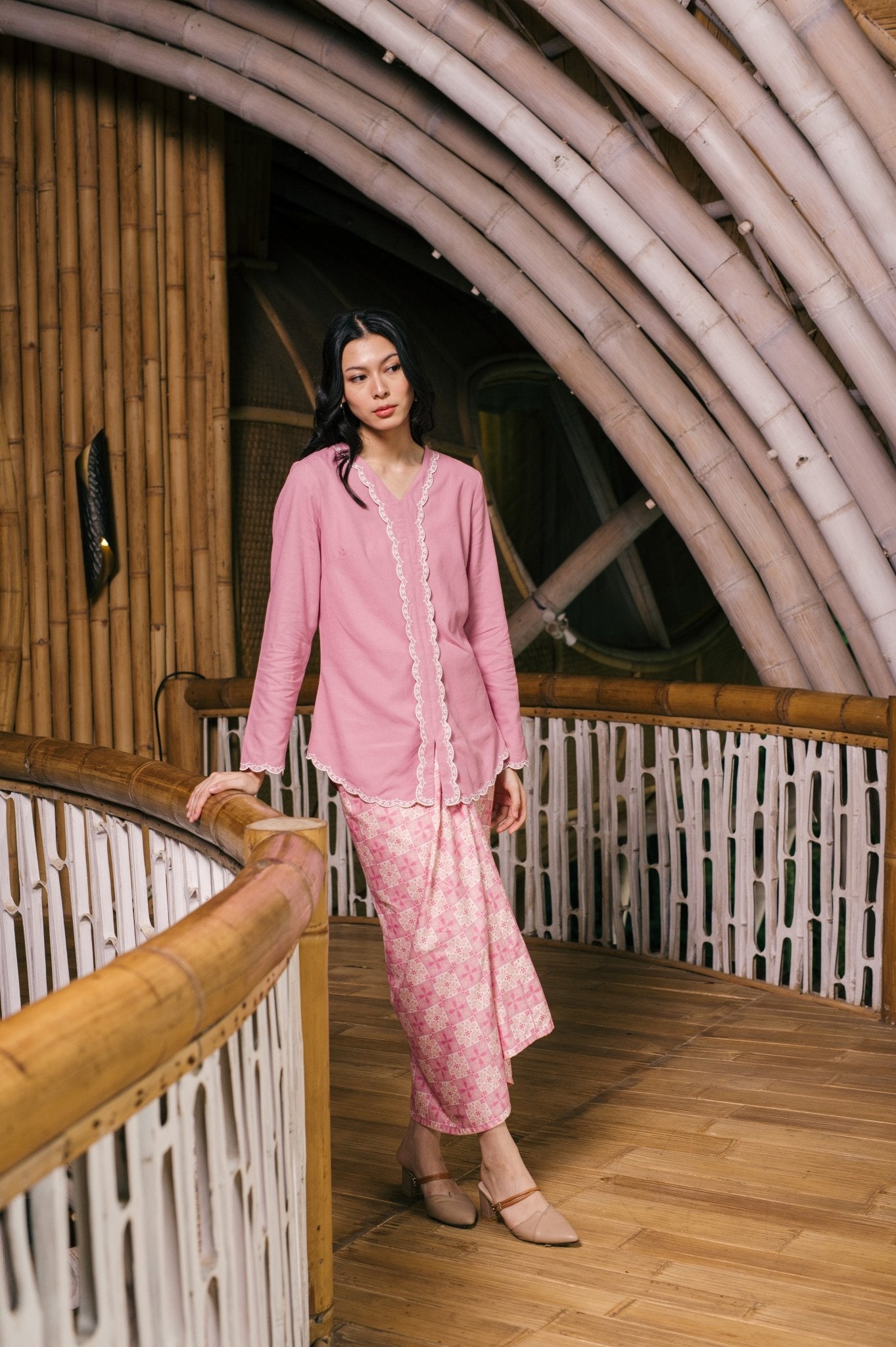 The Embun Collection - Women Pareo Skirt in Mawar Print for Raya | Umbi