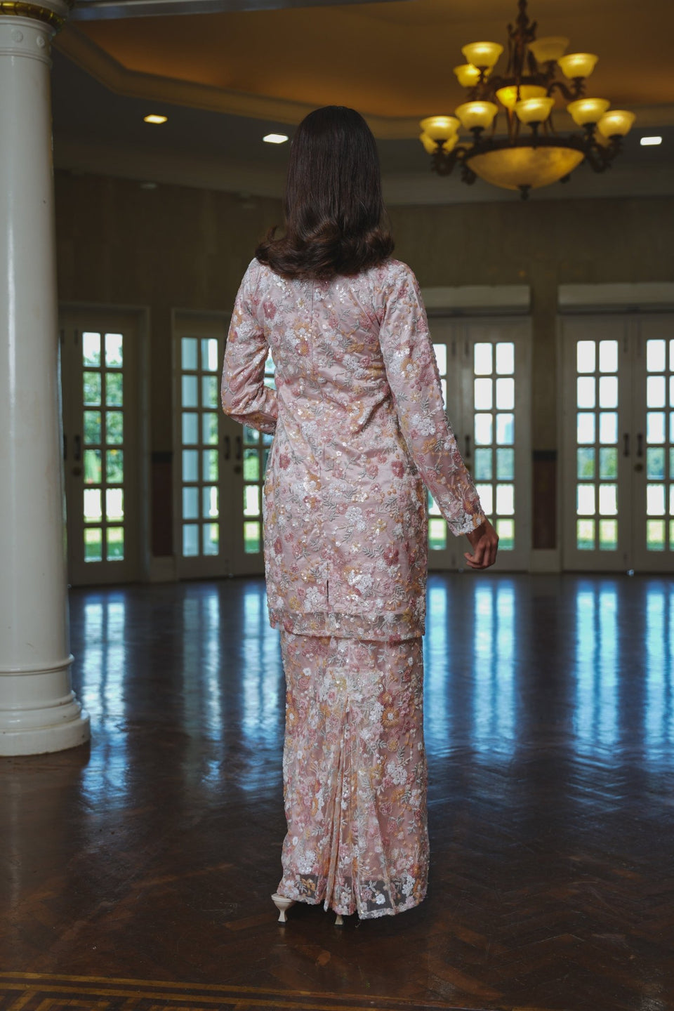 The Lumiere Collection - Women Lorina Beaded Kurung Set in Rose Pink ...